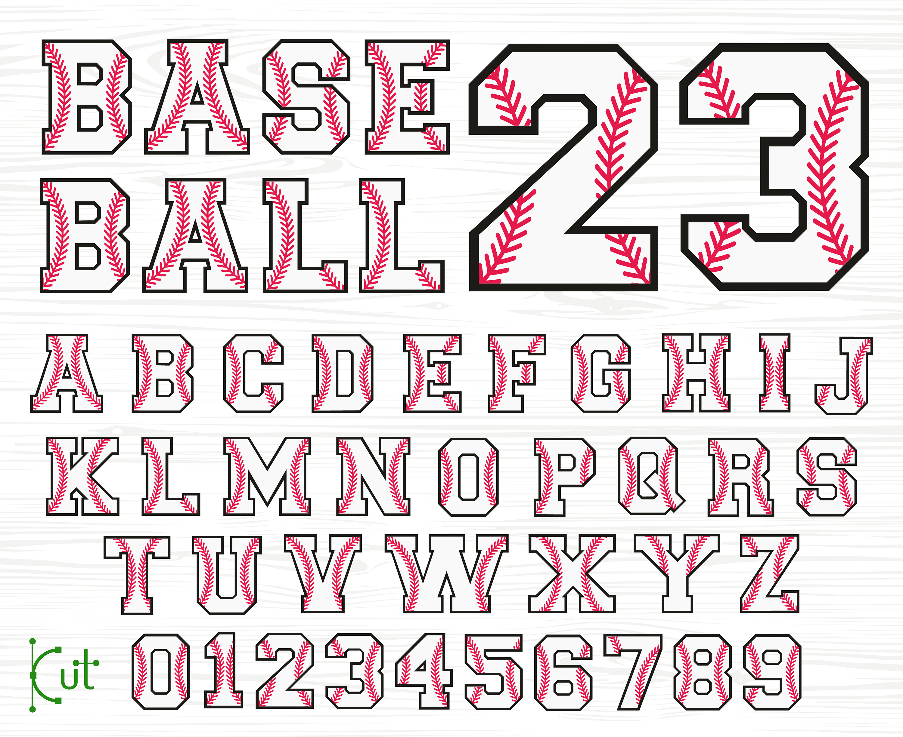 Baseball Font Varsity Font Baseball Font With Stitches Baseball Letters ...