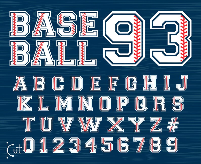 Baseball Font Varsity Font Baseball Font With Stitches Baseball Letters ...