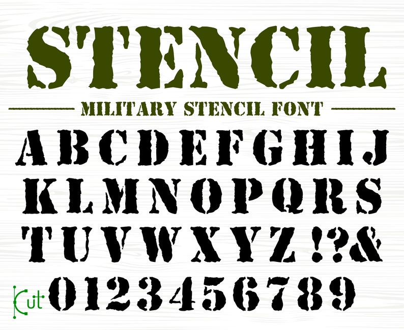 Stencil Font Army Font Military Font Military Stencil Font Army Stencil ...