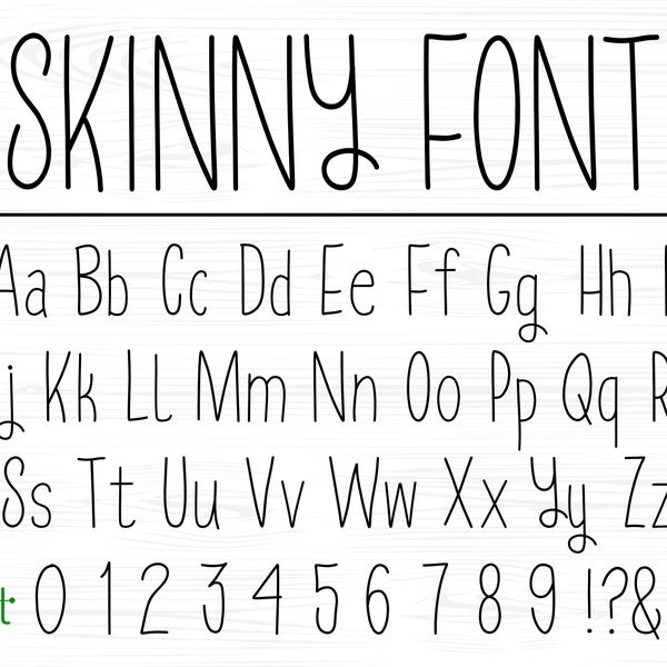 Skinny Font - Etsy