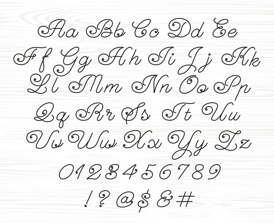 Single Line Font Cursive Engraving Font Single Stroke Font Stick Font ...