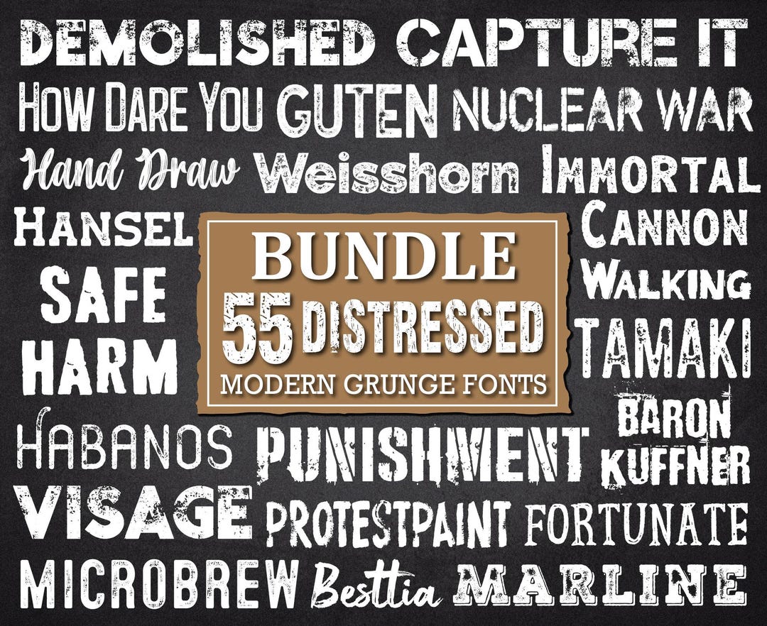 Distressed Procreate Fonts Grunge Fonts Rough Fonts Gothic Fonts ...