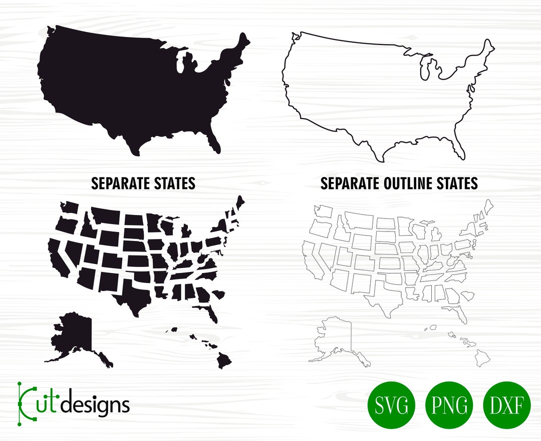 United States Map Svg Png Dxf United States Outline Svg USA Map Files ...