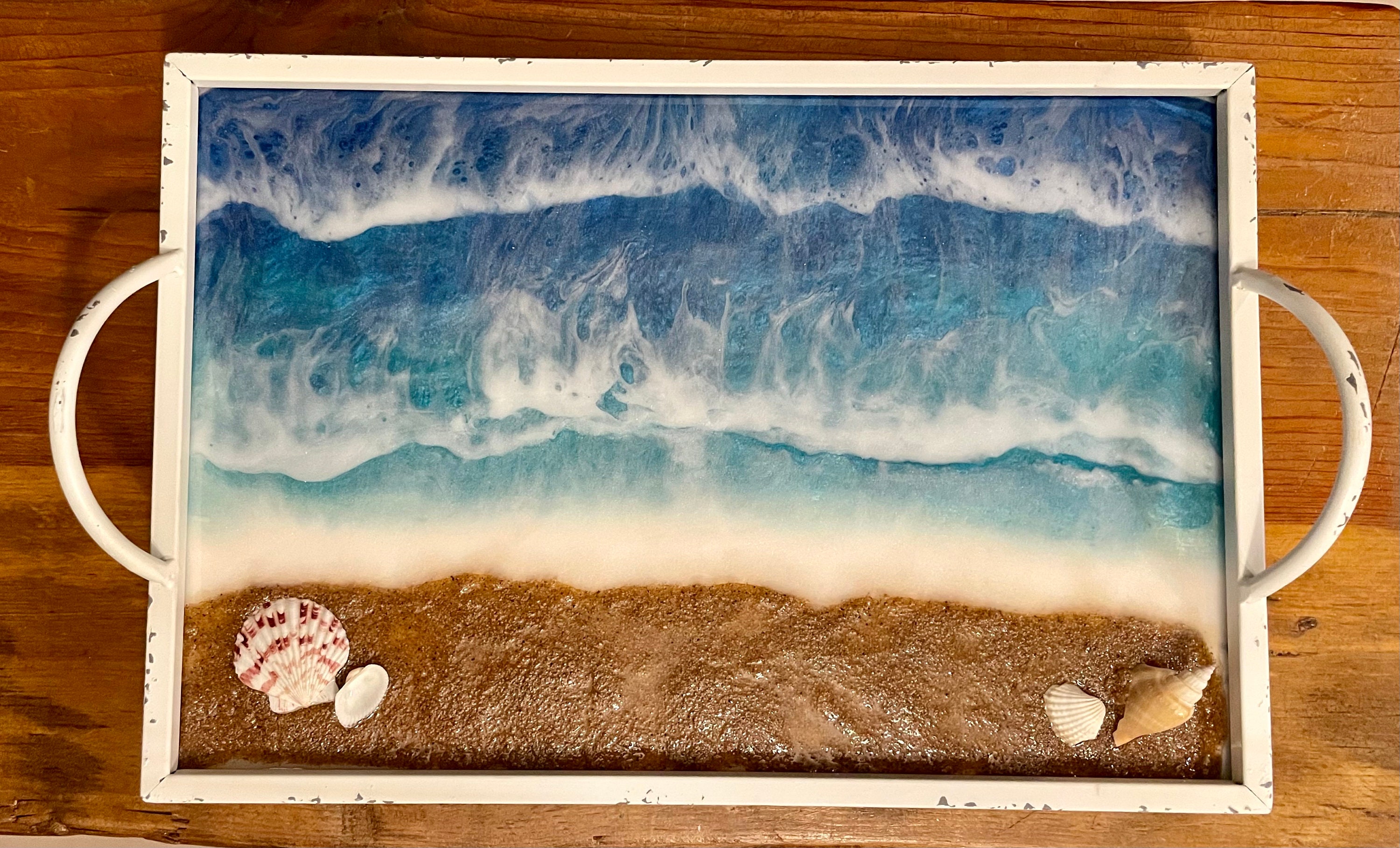 Ocean Serving Tray Shabby Chic Decorative Tray Beach Breakfast Tray ...