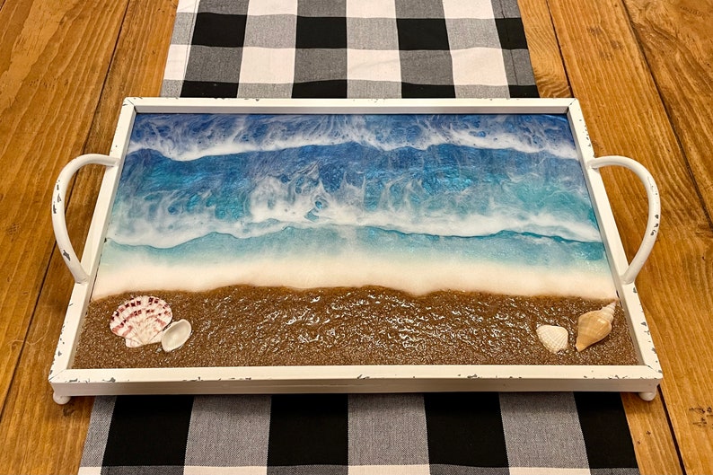 Ocean Serving Tray Shabby Chic Decorative Tray Beach Breakfast Tray ...