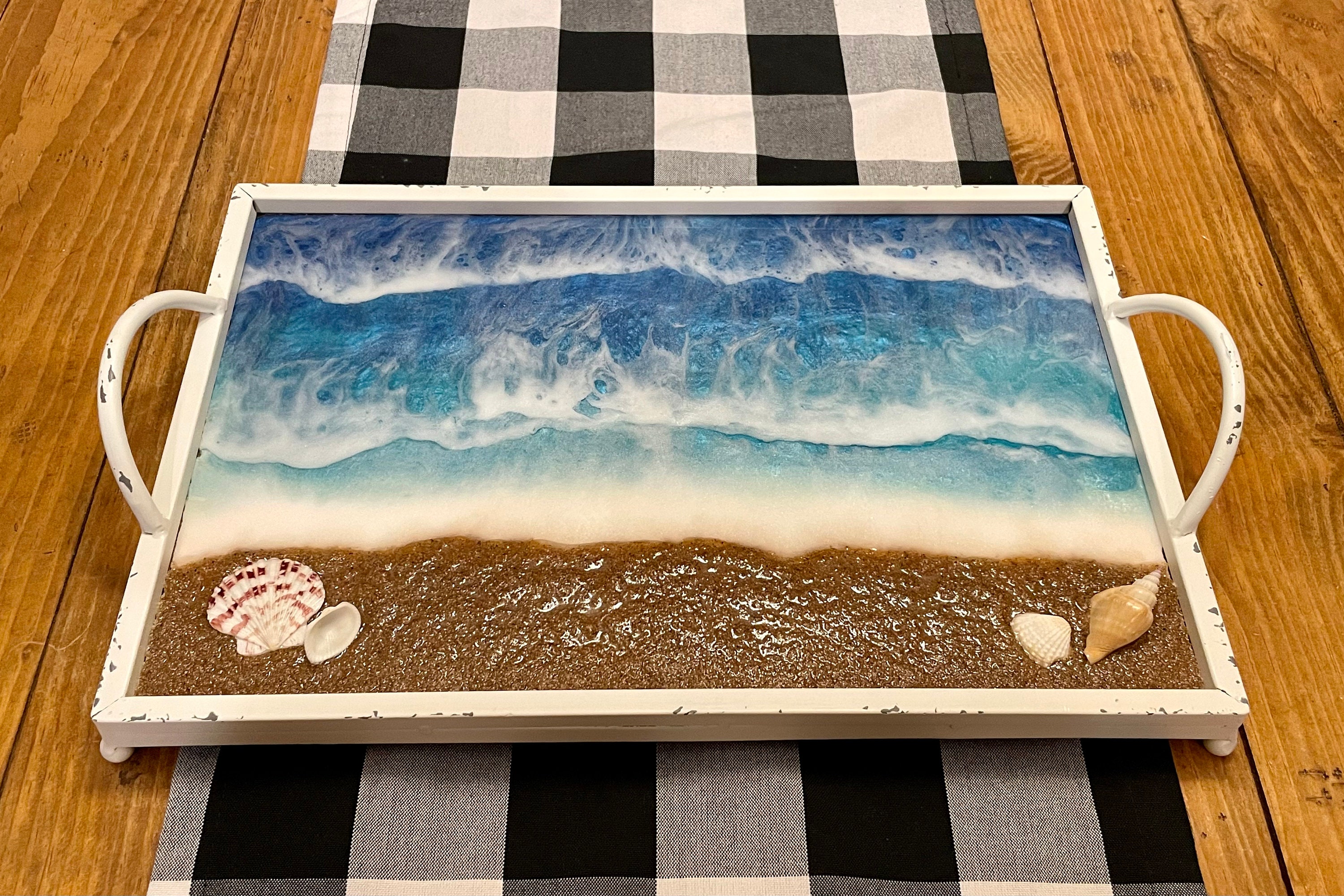 Ocean Serving Tray Shabby Chic Decorative Tray Beach Breakfast Tray ...