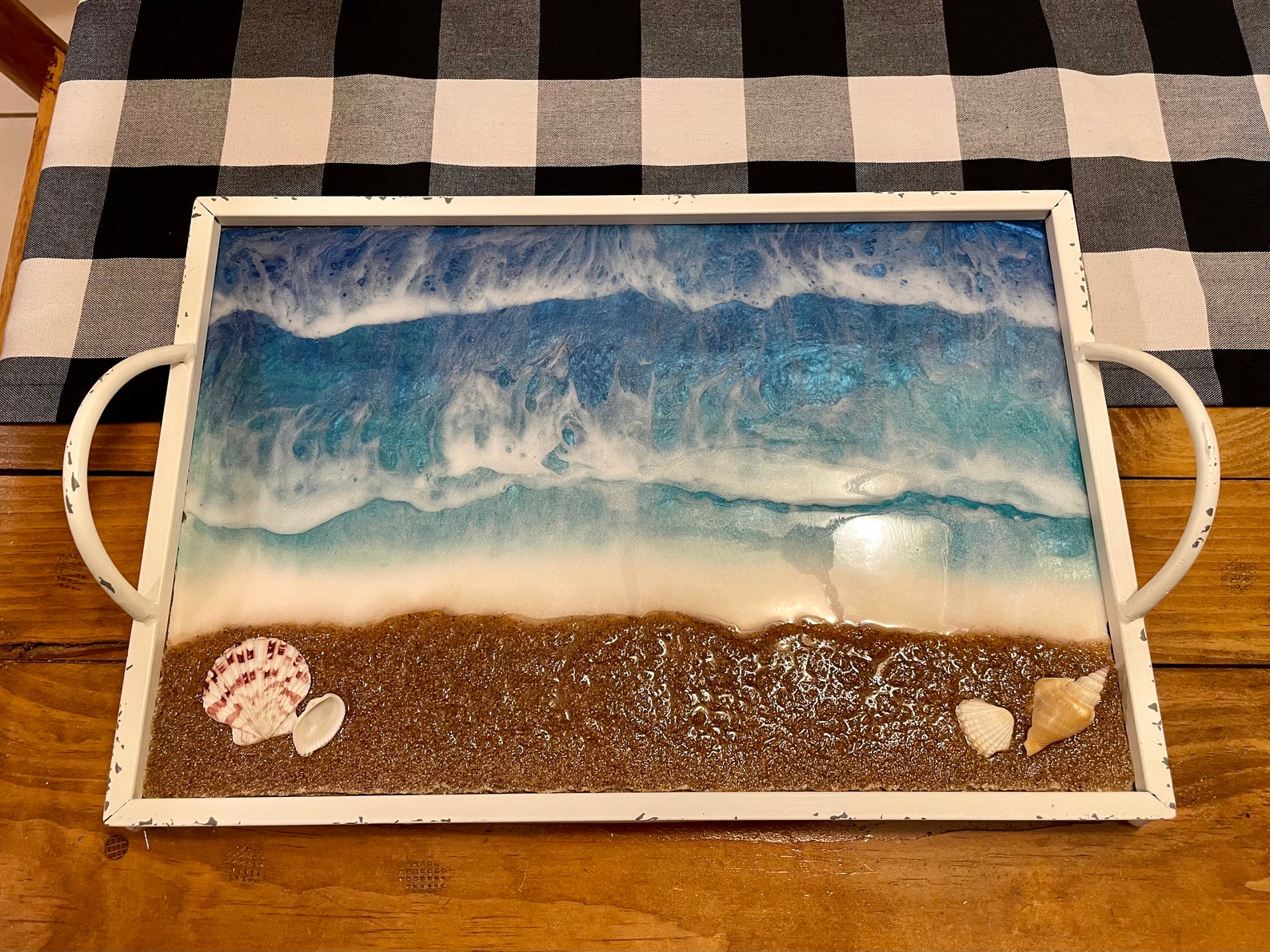 Ocean Serving Tray Shabby Chic Decorative Tray Beach Breakfast Tray ...