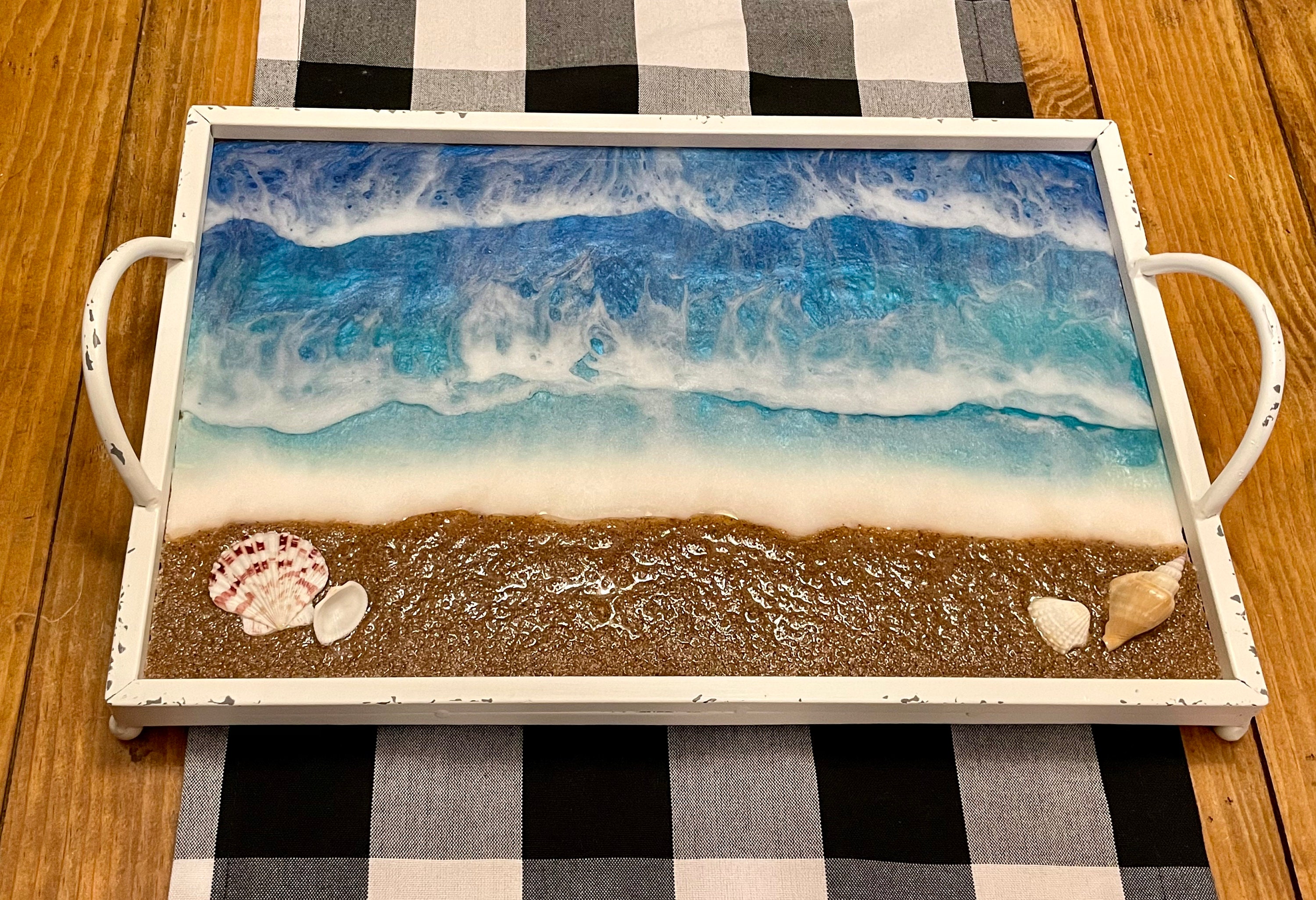 Ocean Serving Tray Shabby Chic Decorative Tray Beach Breakfast Tray ...