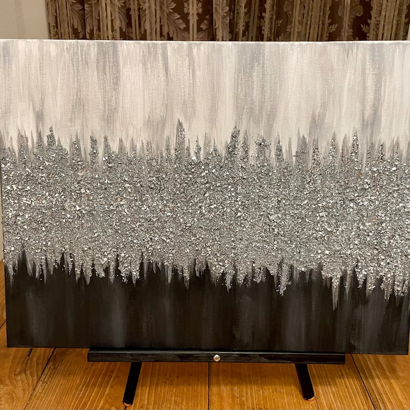 Silver Glitter Wall Art - Etsy