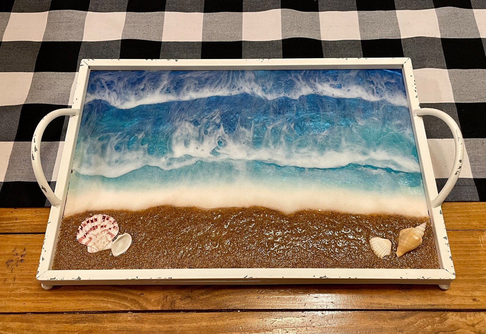 Ocean Serving Tray Shabby Chic Decorative Tray Beach Breakfast Tray ...