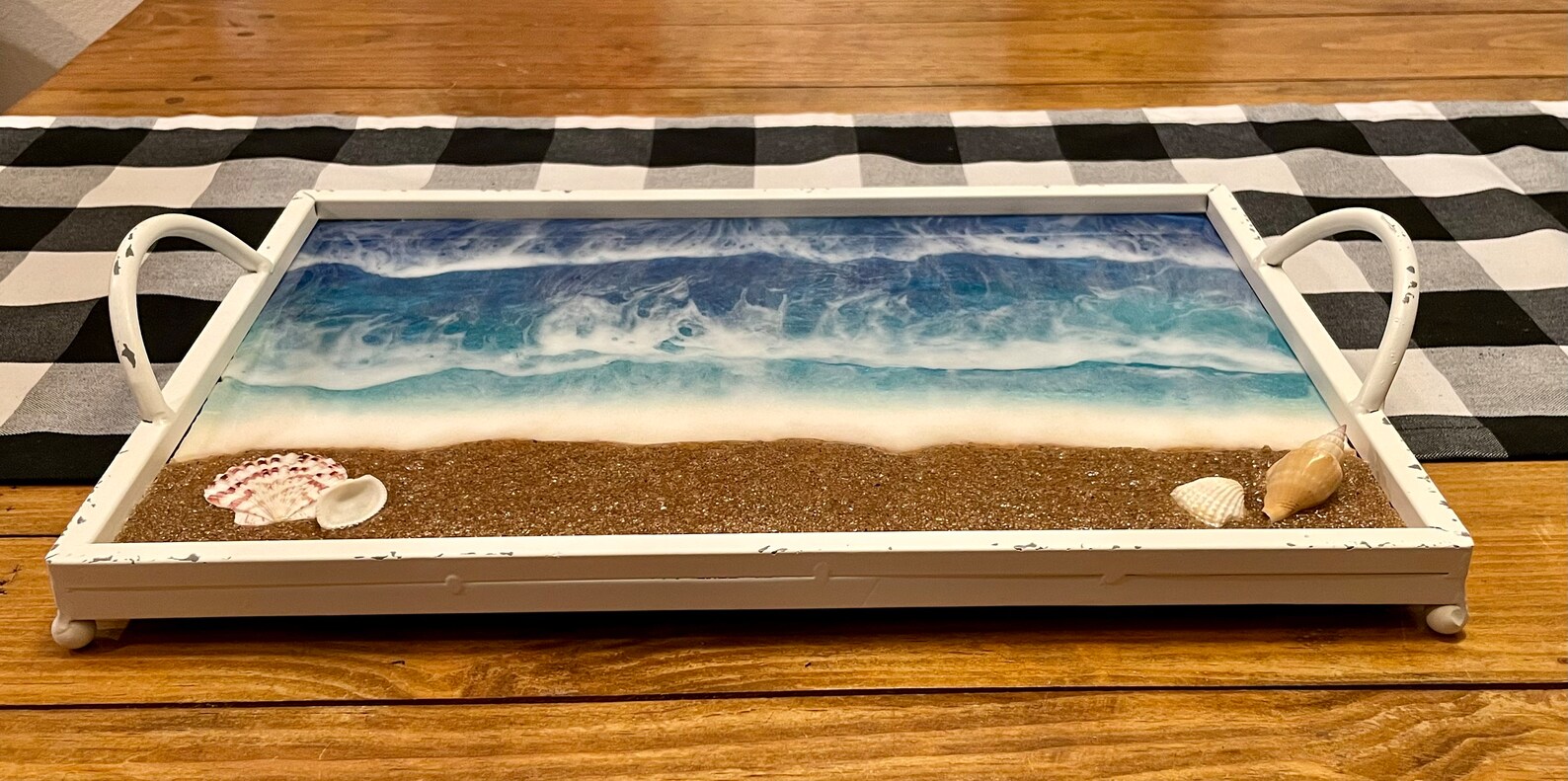 Ocean Serving Tray Shabby Chic Decorative Tray Beach Breakfast Tray ...