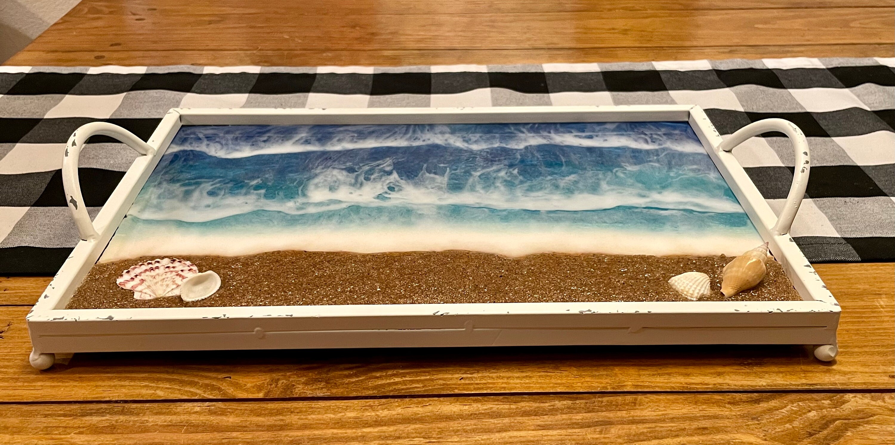 Ocean Serving Tray Shabby Chic Decorative Tray Beach Breakfast Tray ...