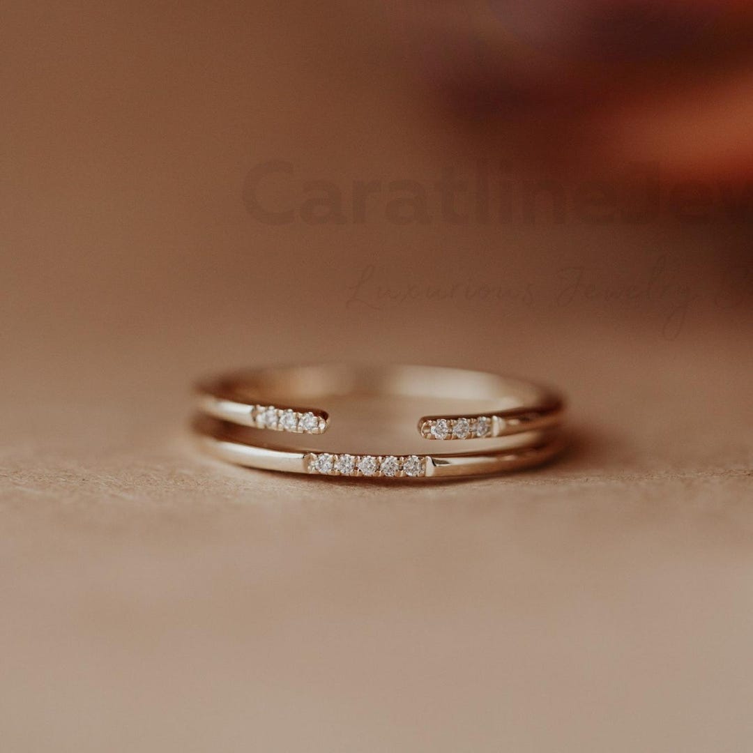 Round Cut Lab Diamond Stackable Band, Matching Band for Low Setting ...