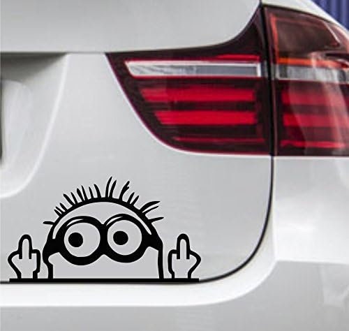 Car Sticker Minion Middle Finger Tuning Sticker - Etsy