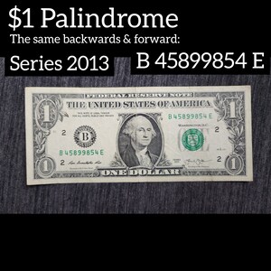 Binary Repeater Radar USD-1 Dollar Bill Fancy Serial Number Bill - Etsy