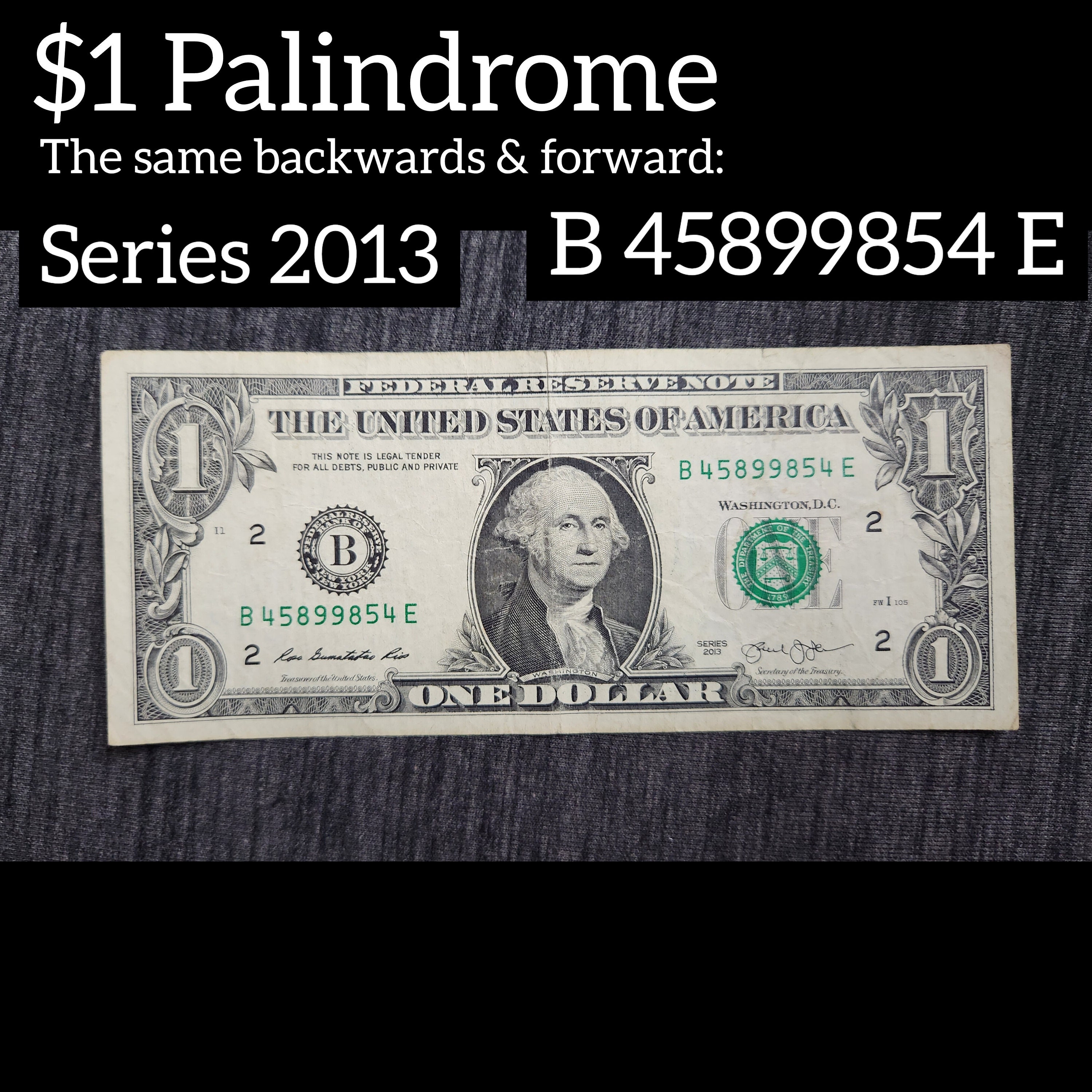 Binary Repeater Radar USD-1 Dollar Bill Fancy Serial Number Bill - Etsy