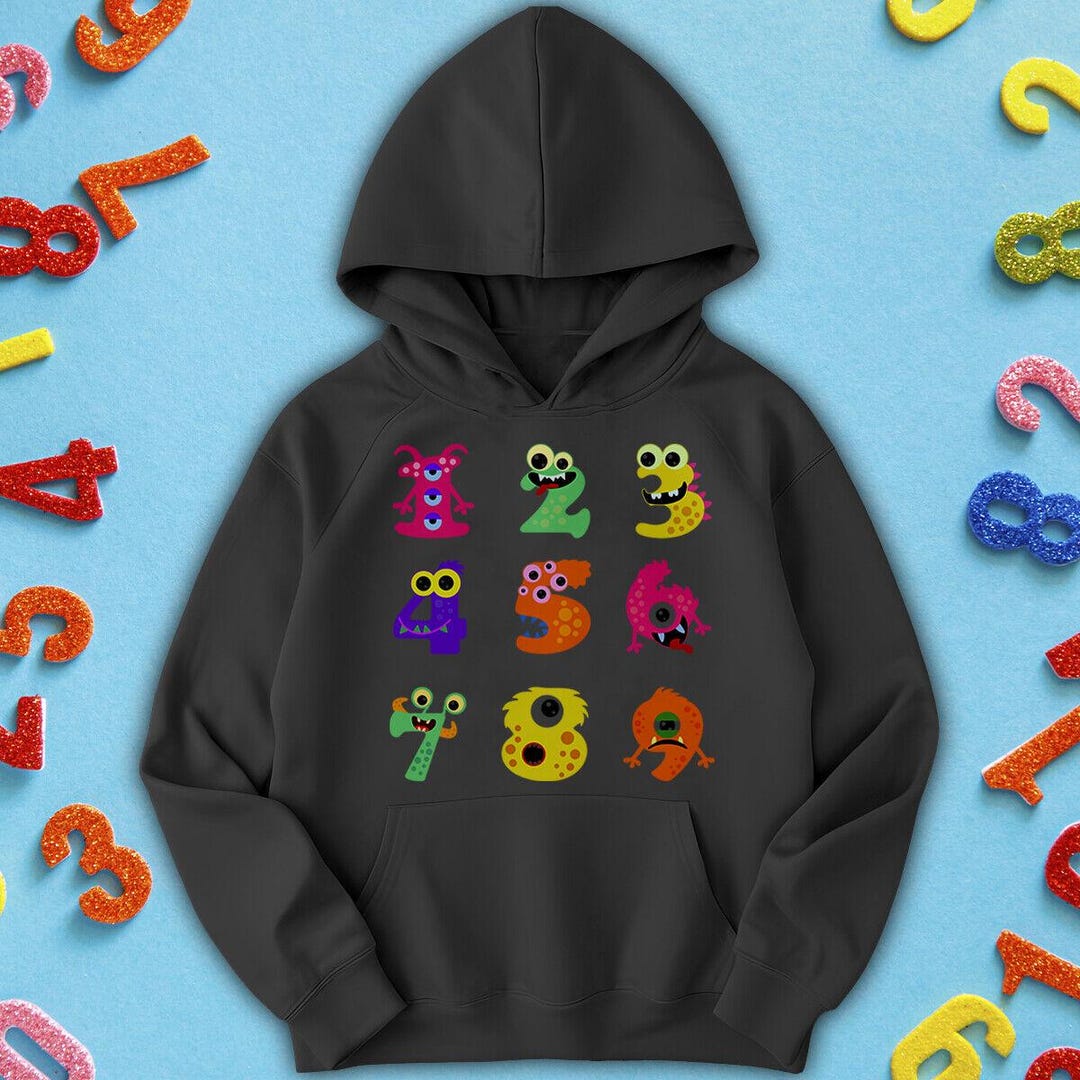 Boys and Girls Monster Number Day Ideas Jumper Hoody for Kids ND - Etsy