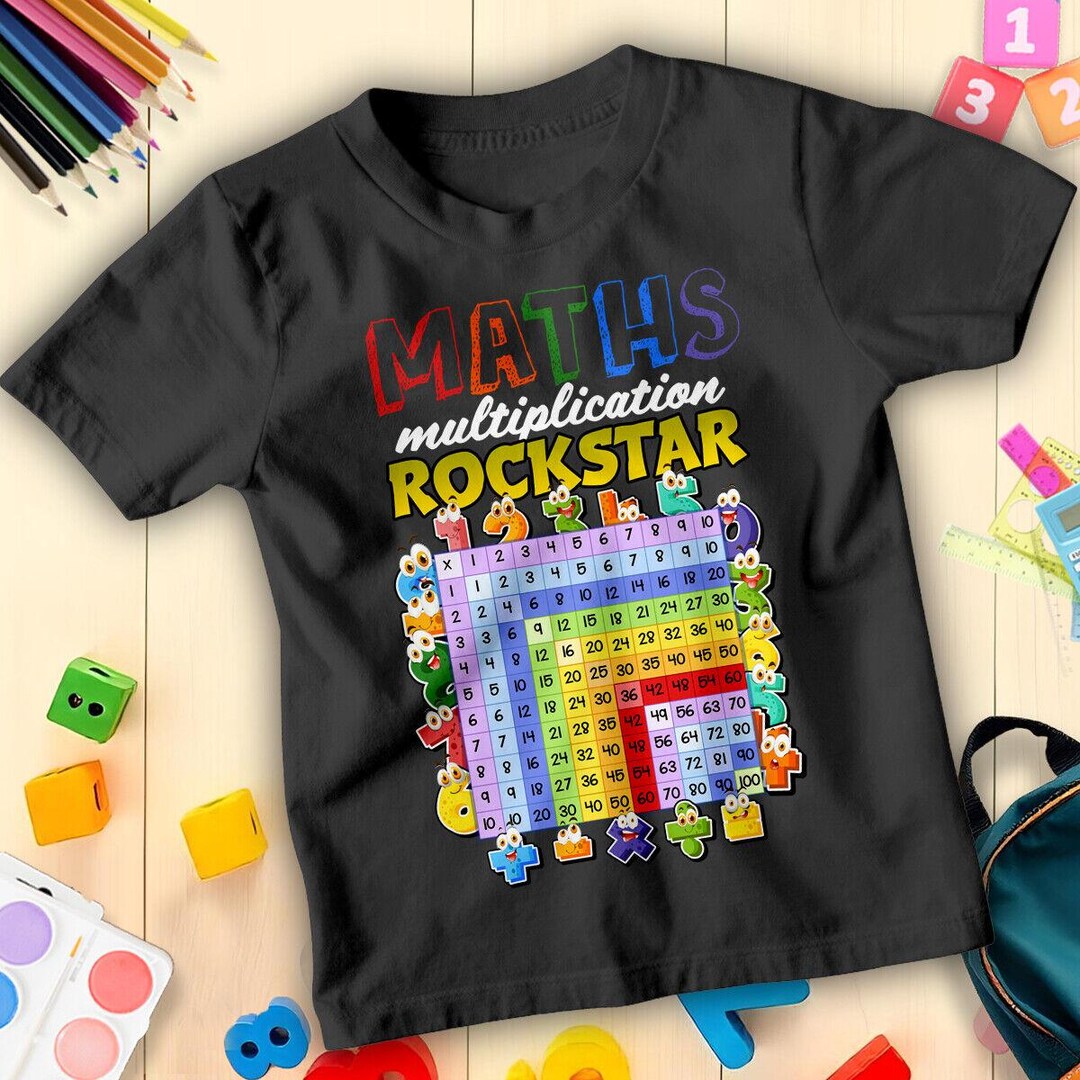 Boys and Girls Multiplication Rockstar Number Day Ideas T-shirt Tee for ...
