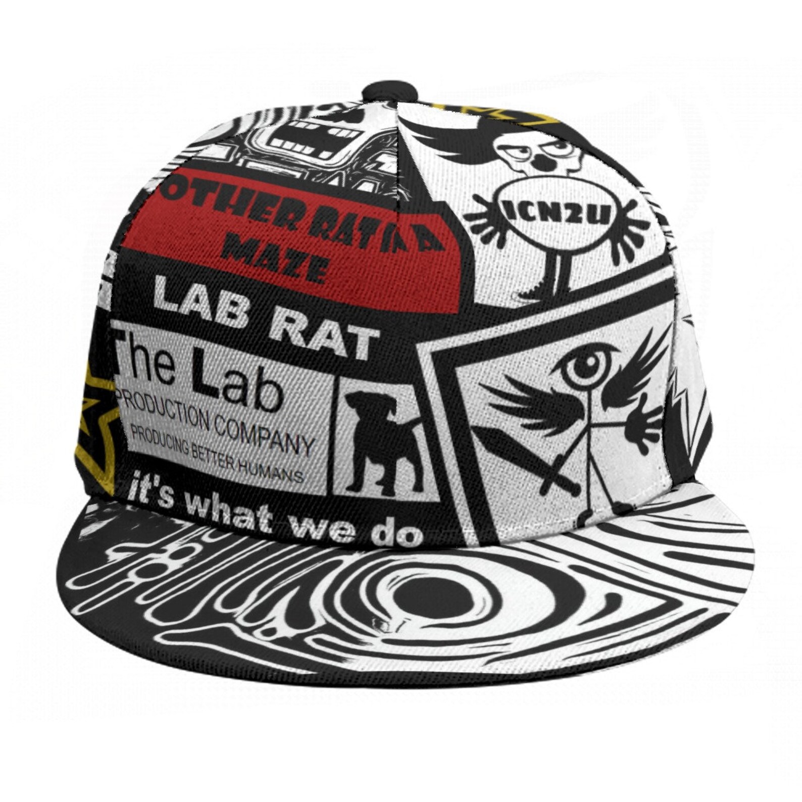 Shhbang Lab Rat D1 Baseball Cap Flat Brim - Etsy