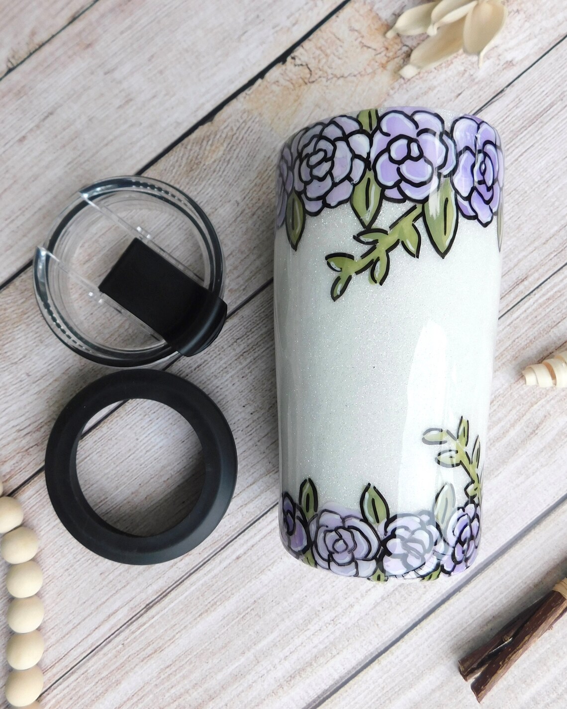 Floral Epoxy Tumbler, Floral Tumbler, Glitter Tumbler, Personalized ...