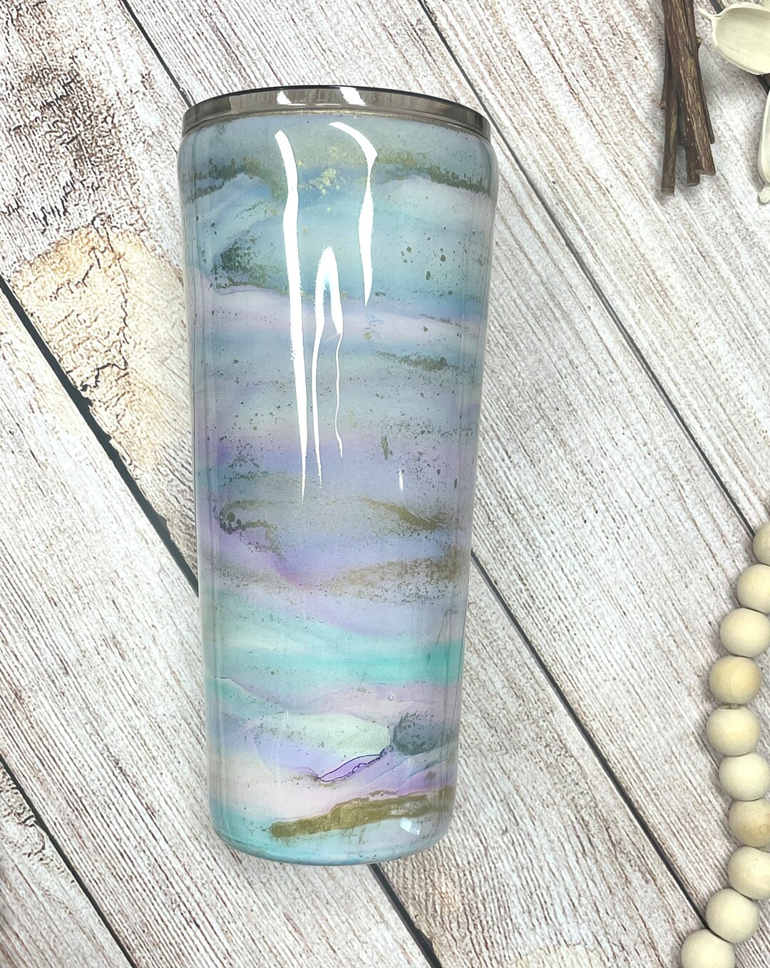 Alcohol Ink Tumbler, Personalized Custom Epoxy Cup, Birthday Gift for ...
