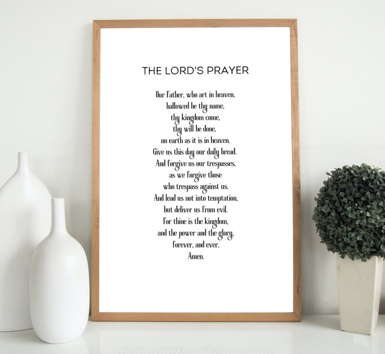 The Lords Prayer Our Father in Heaven Bible Verse Print - Etsy