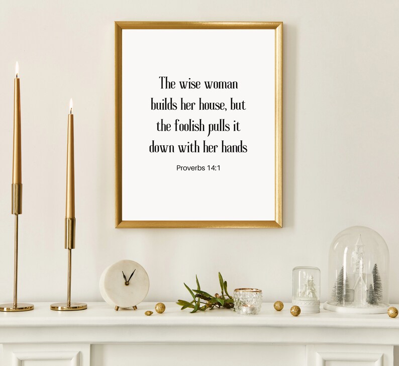 Proverbs 14 1 The Wise Woman Builds Her House Bible Verse Etsy