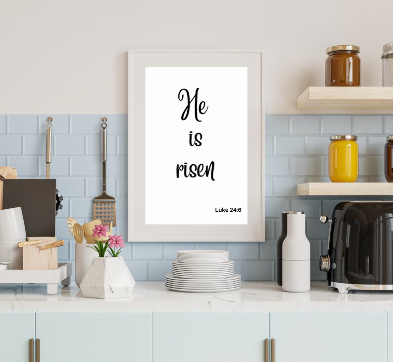 Luke 24:6 He is Risen Bible Verse Print Bible Verse Wall Art - Etsy