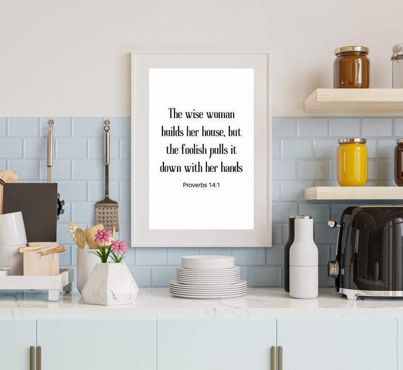 Proverbs 14 1 The Wise Woman Builds Her House Bible Verse Etsy