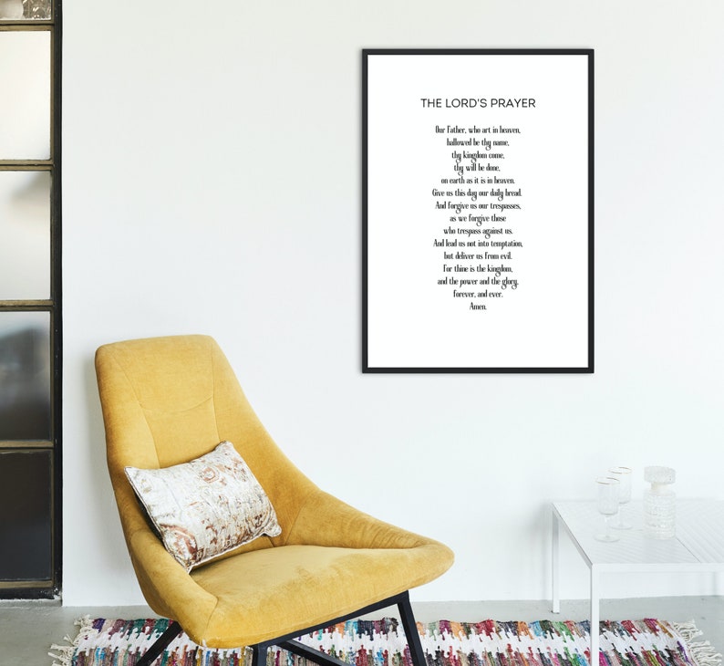The Lords Prayer Our Father in Heaven Bible Verse Print - Etsy