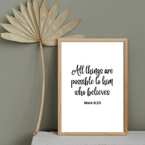 Mark 9:23 All Things Are Possible to Him Who Believes - Etsy