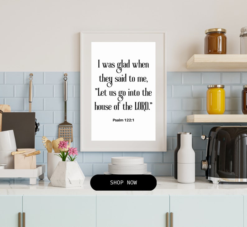Psalm 122:1 Bible Verse Print Bible Verse Wall Art Scripture - Etsy