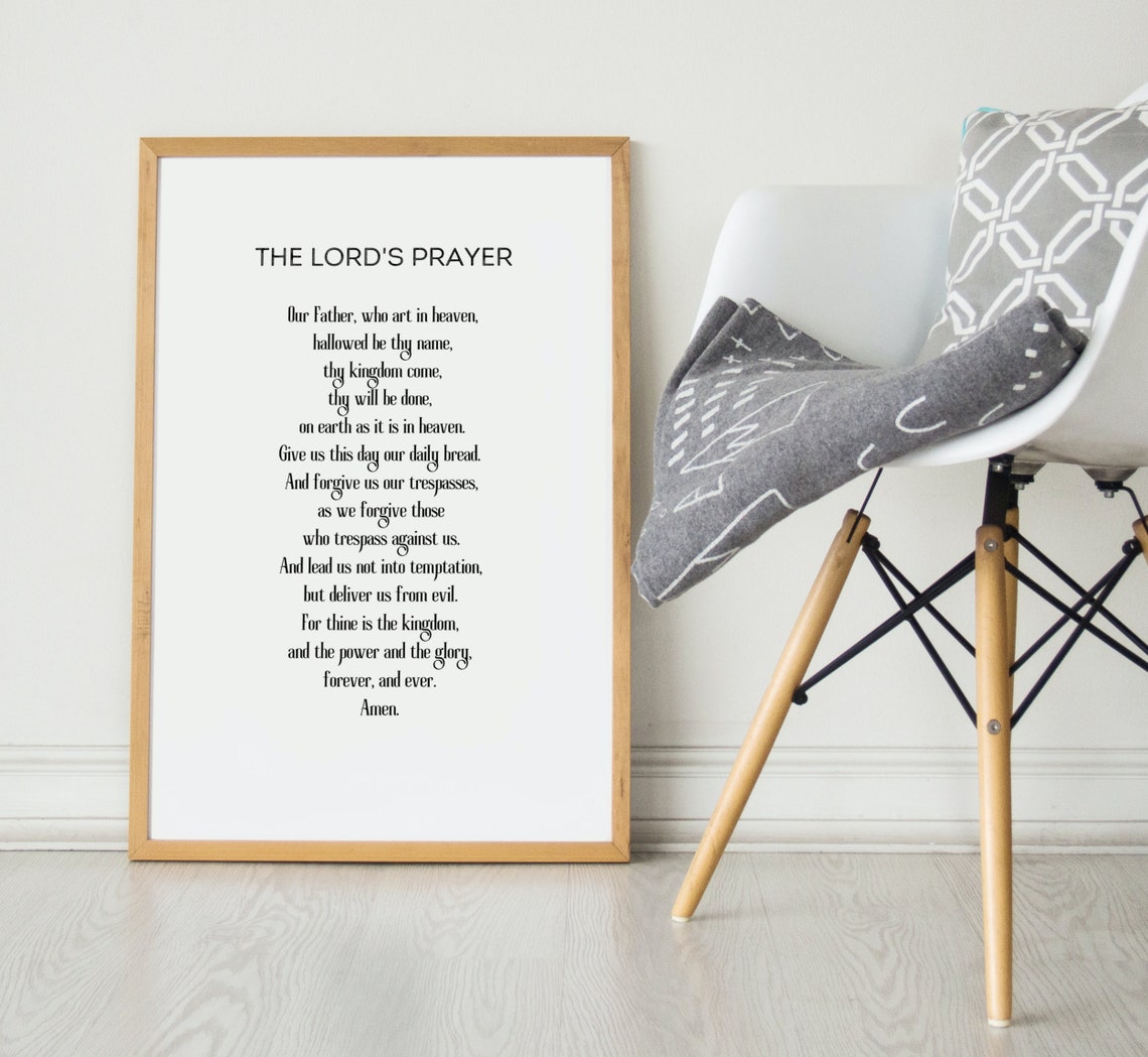 The Lords Prayer Our Father in Heaven Bible Verse Print - Etsy