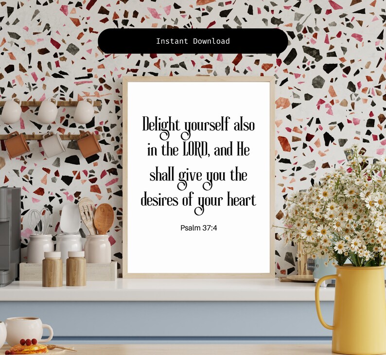 Psalm 37:4 Delight Yourself Also in the Lord Bible Verse - Etsy