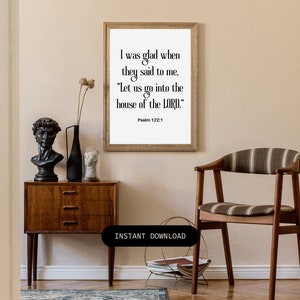 Psalm 122:1 Bible Verse Print Bible Verse Wall Art Scripture - Etsy