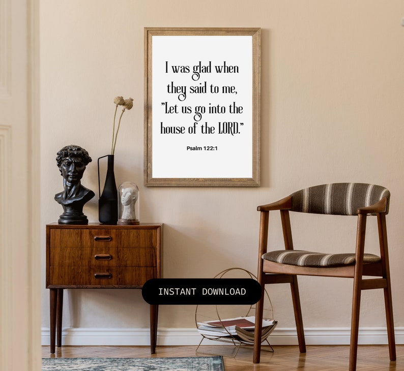Psalm 122:1 Bible Verse Print Bible Verse Wall Art Scripture - Etsy