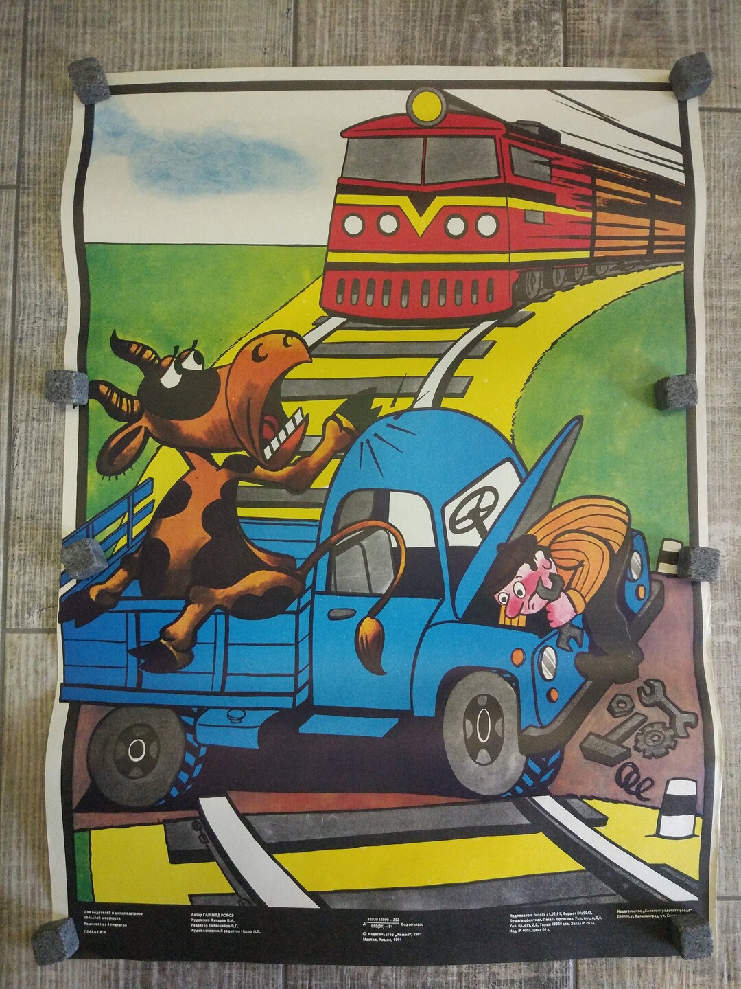 Vintage Original Soviet Transport Safety Poster USSR Traffic - Etsy