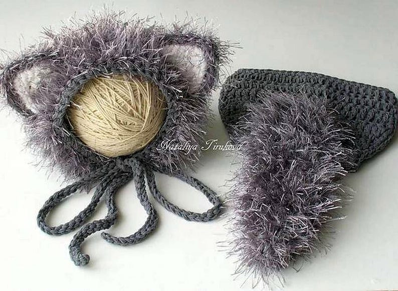 CROCHET PATTERN | Baby Wolf Outfit, Bonnet and Diaper Cover, Photo Prop ...