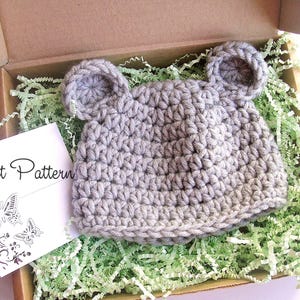 CROCHET PATTERN - Bear Baby Hat and Booties Set | Newborn Photo Prop ...