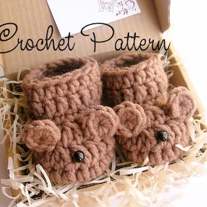 CROCHET PATTERN Baby Bear Hat and Booties Outfit, Photo Prop, Baby ...