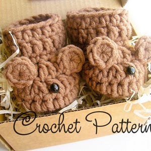 CROCHET PATTERN Baby Bear Hat and Booties Outfit, Photo Prop, Baby ...