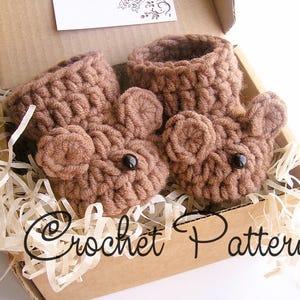 CROCHET PATTERN - Bear Baby Hat and Booties Set | Newborn Photo Prop ...