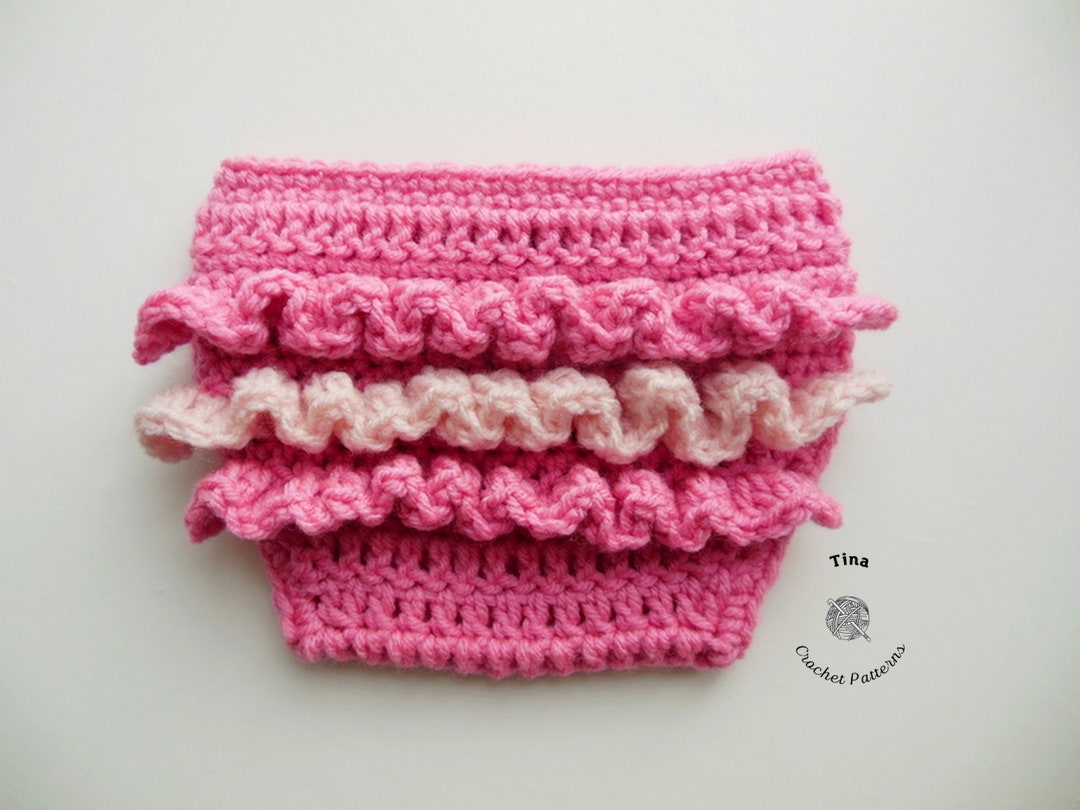 CROCHET PATTERN - Crochet Baby Ruffle Diaper Cover | Baby Girl Shorts ...