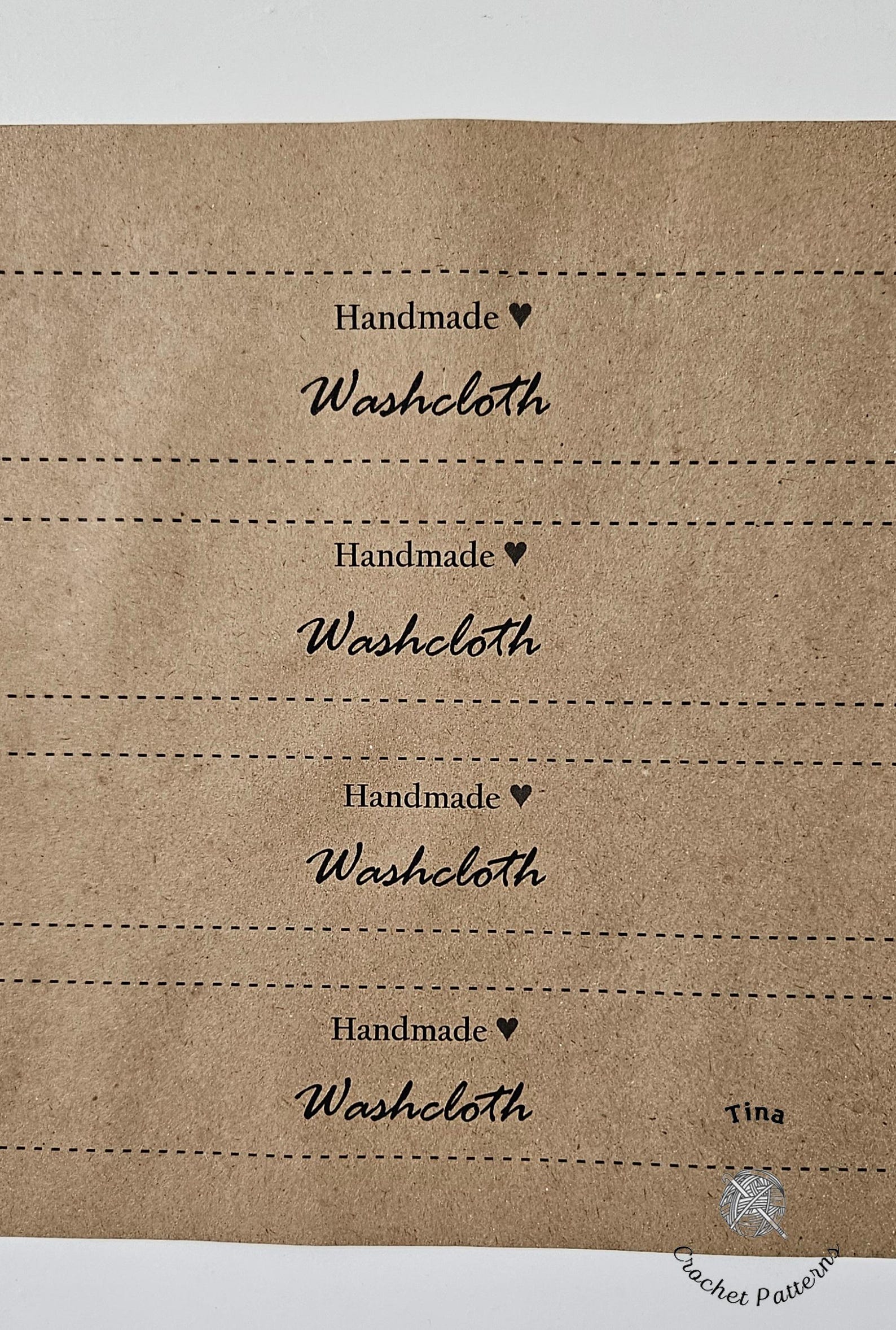 Printable Dishcloth Label, Washcloth Label, Handmade Crochet Tag, Knit ...