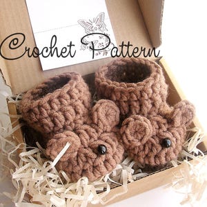 CROCHET PATTERN - Bear Baby Hat and Booties Set | Newborn Photo Prop ...
