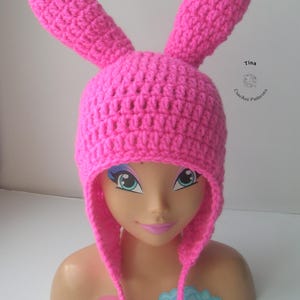 CROCHET PATTERN Pink Easter Bunny Hat Pattern Easter Rabbit Beginner Friendly Pattern PDF ...