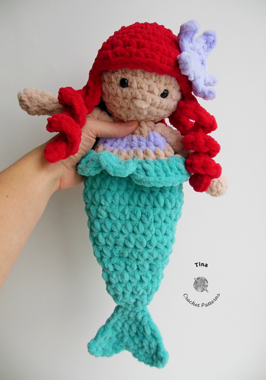 CROCHET Mermaid PATTERN Mermaid Doll Plush Snugglers Crochet Mermaid ...