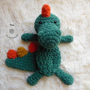 CROCHET PATTERN - Dinosaur Lovey, Dinosaur Snuggler, Crochet Stuffed ...