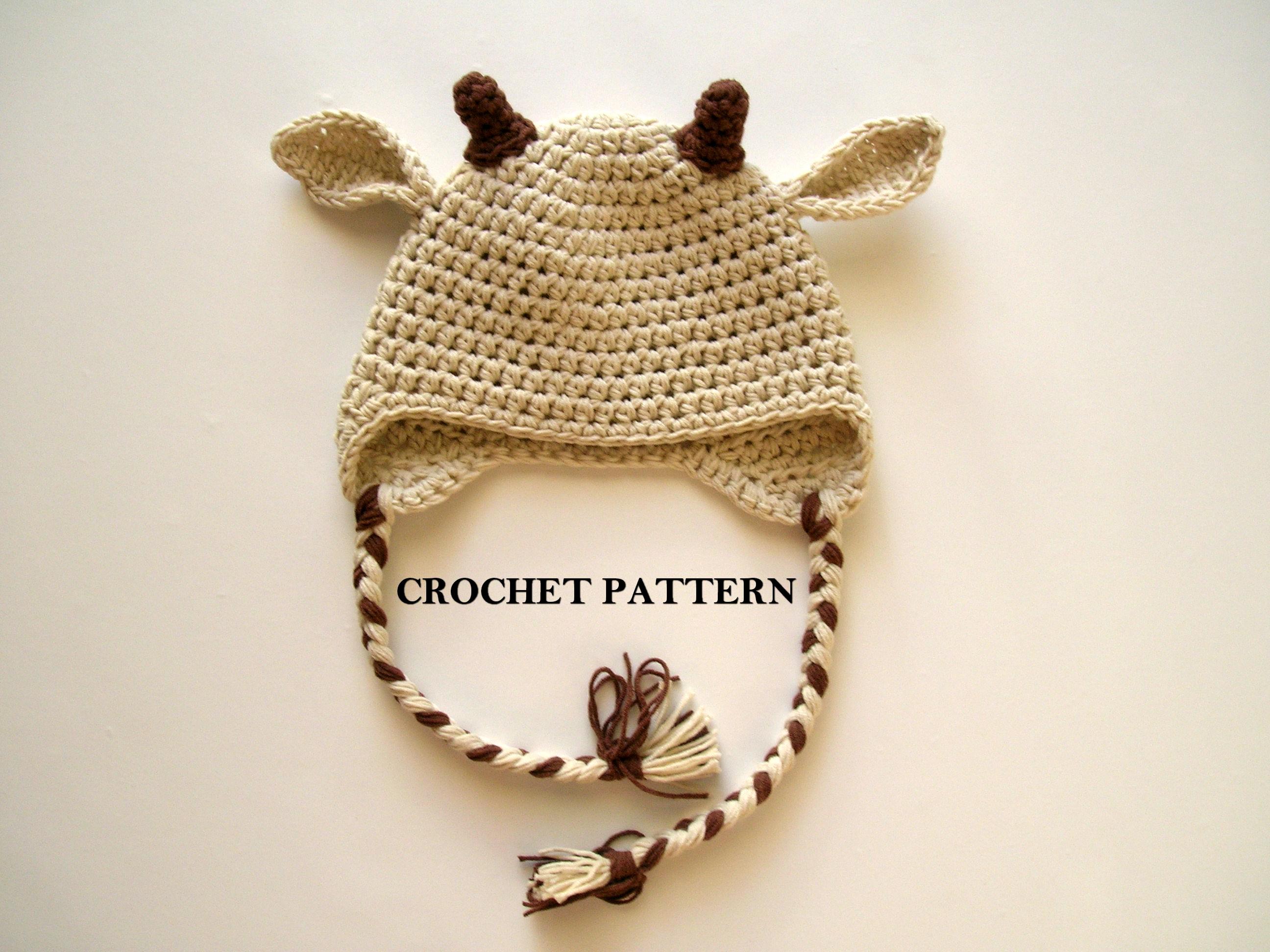 CROCHET PATTERN Goat Earflap Winter Hat for Halloween | Sizes Newborn ...