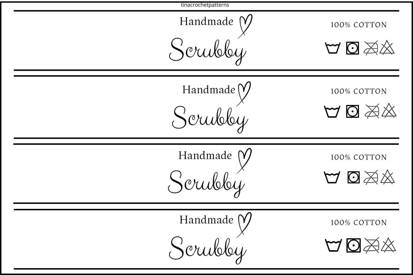 Printable Dishcloth Label, Washcloth Label, Handmade Crochet Tag, Knit ...